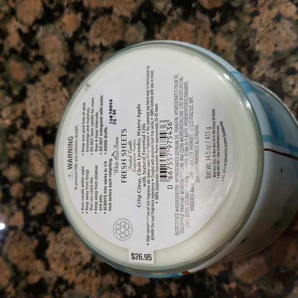 White Barn | Accents | White Barn Fresh Sheets Scented 3 Wick Candle ...